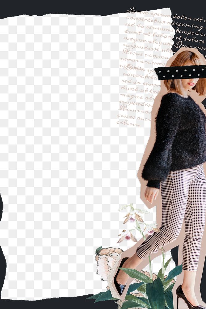 Floral feminine collage woman design | Premium PNG - rawpixel