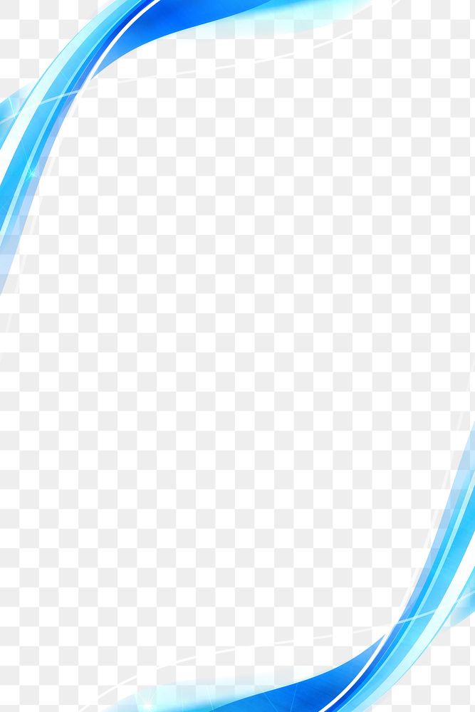 Blue curve frame template design | Premium PNG - rawpixel