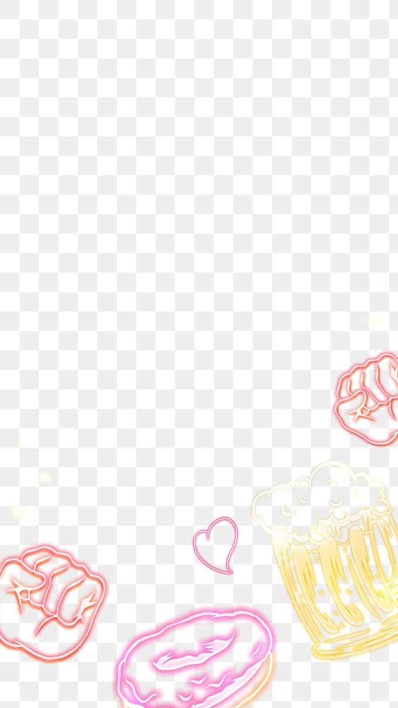 Cute neon frame design element | Premium PNG - rawpixel