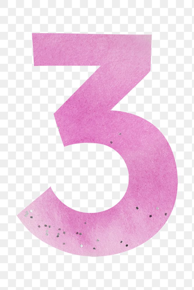Number 3 pastel font png | Premium PNG Sticker - rawpixel