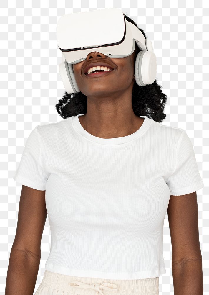 Png woman wearing VR headset | Premium PNG Sticker - rawpixel