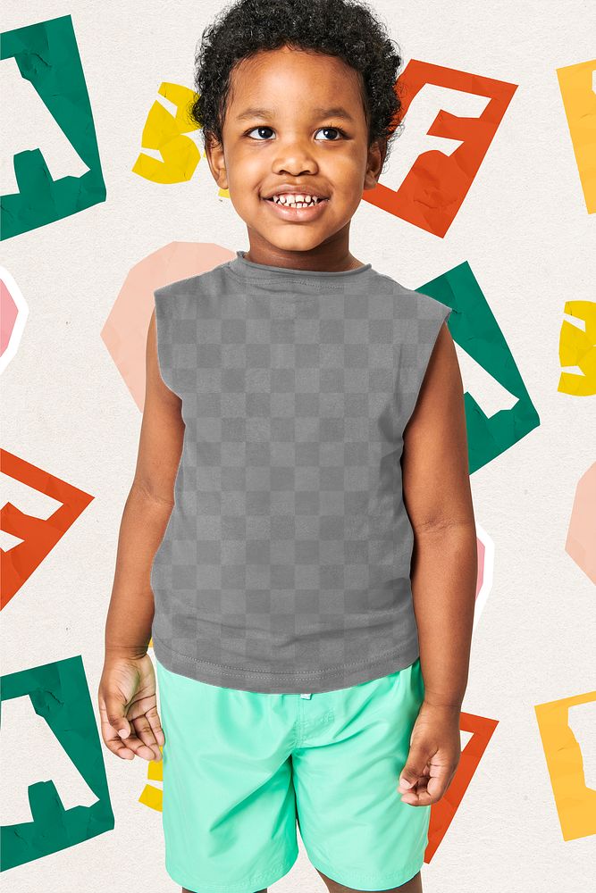 Sleeveless mockup png child model | Premium PNG - rawpixel