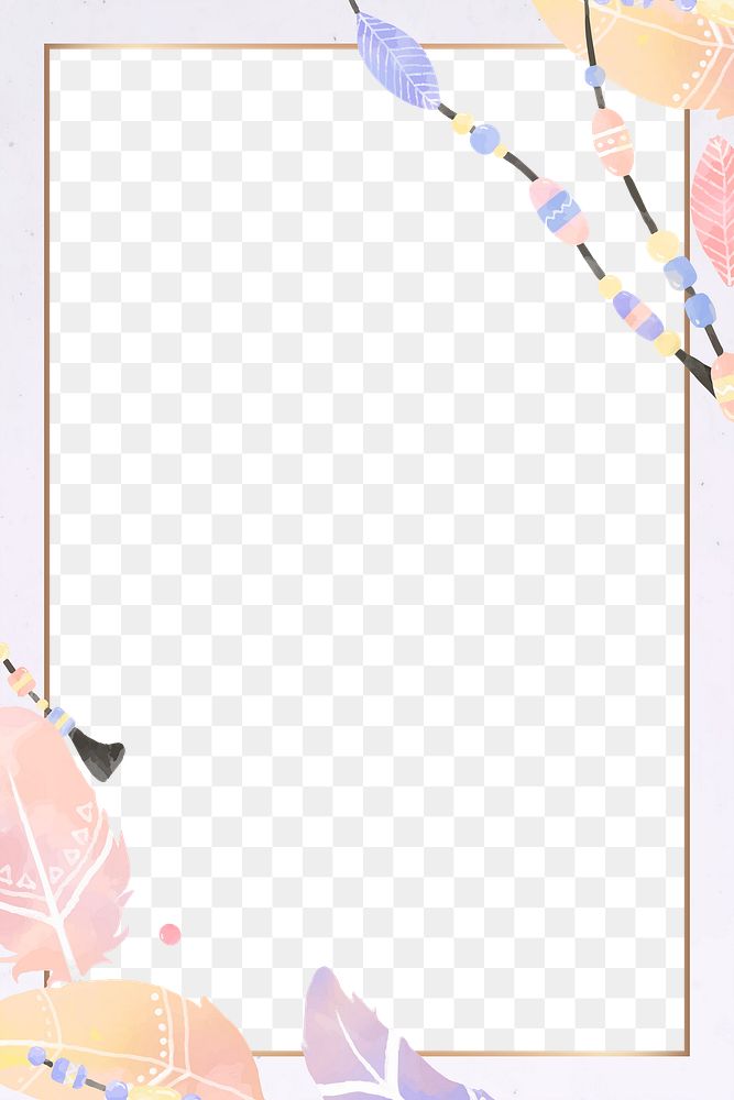 Rectangular png Boho style frame | Premium PNG - rawpixel