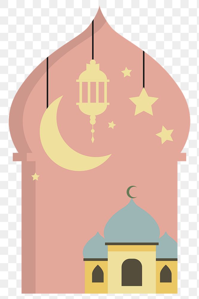Png pink mosque design element | Premium PNG Sticker - rawpixel