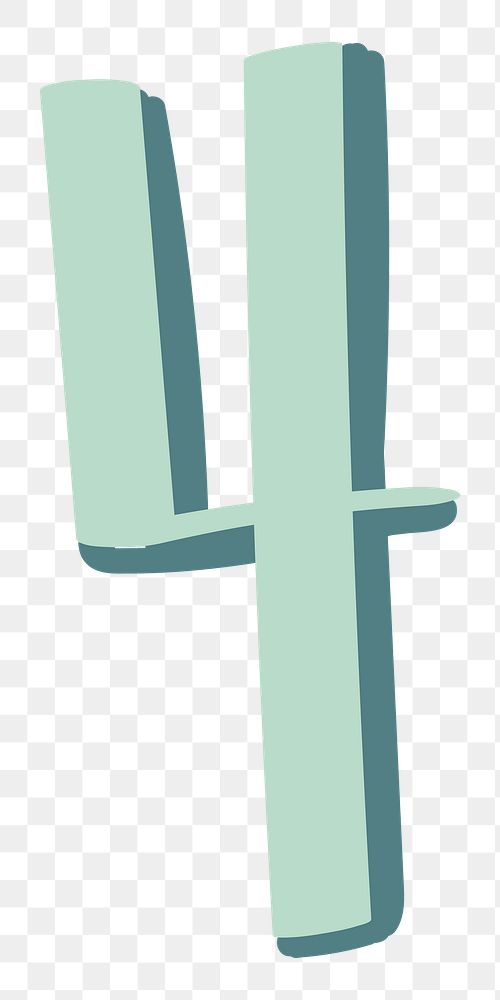 Four number png doodle typography | Premium PNG Sticker - rawpixel