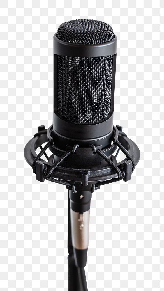 Professional condenser microphone in a studio | Premium PNG Sticker ...