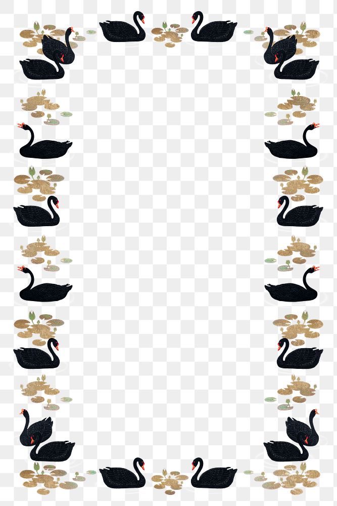 Black geese frame vintage illustration | Free PNG - rawpixel