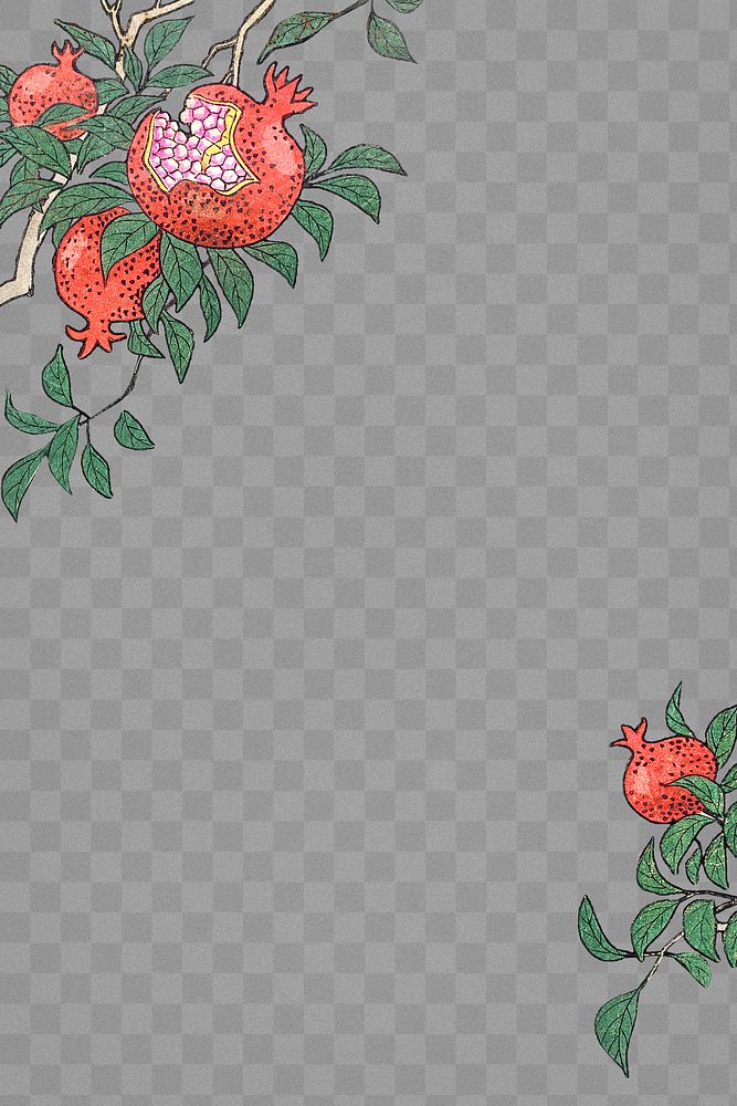 Pomegranate border frame design element | Premium PNG - rawpixel
