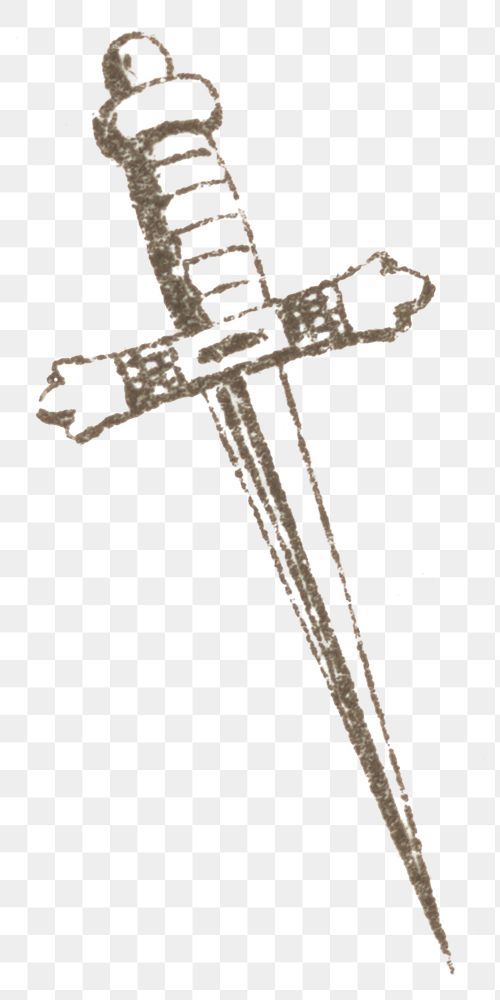 Vintage png dagger engraving | Free PNG Sticker - rawpixel