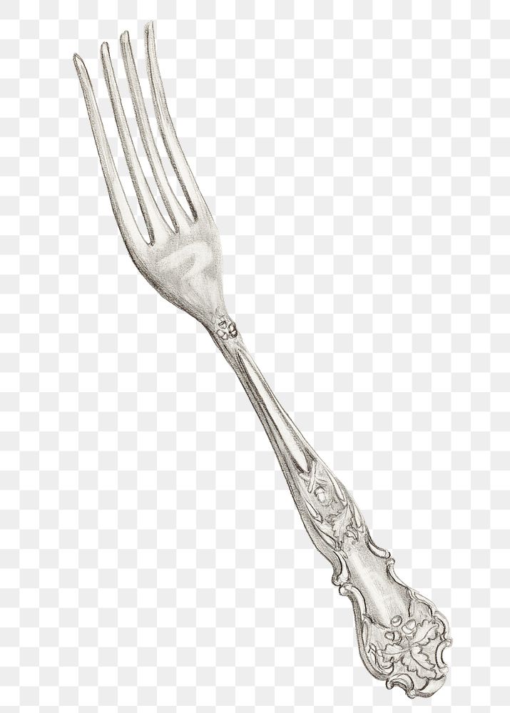 Vintage silver fork png illustration, | Free PNG Sticker - rawpixel