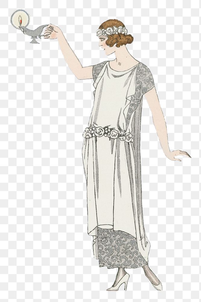 1920s women's fashion png, remix | Free PNG Sticker - rawpixel