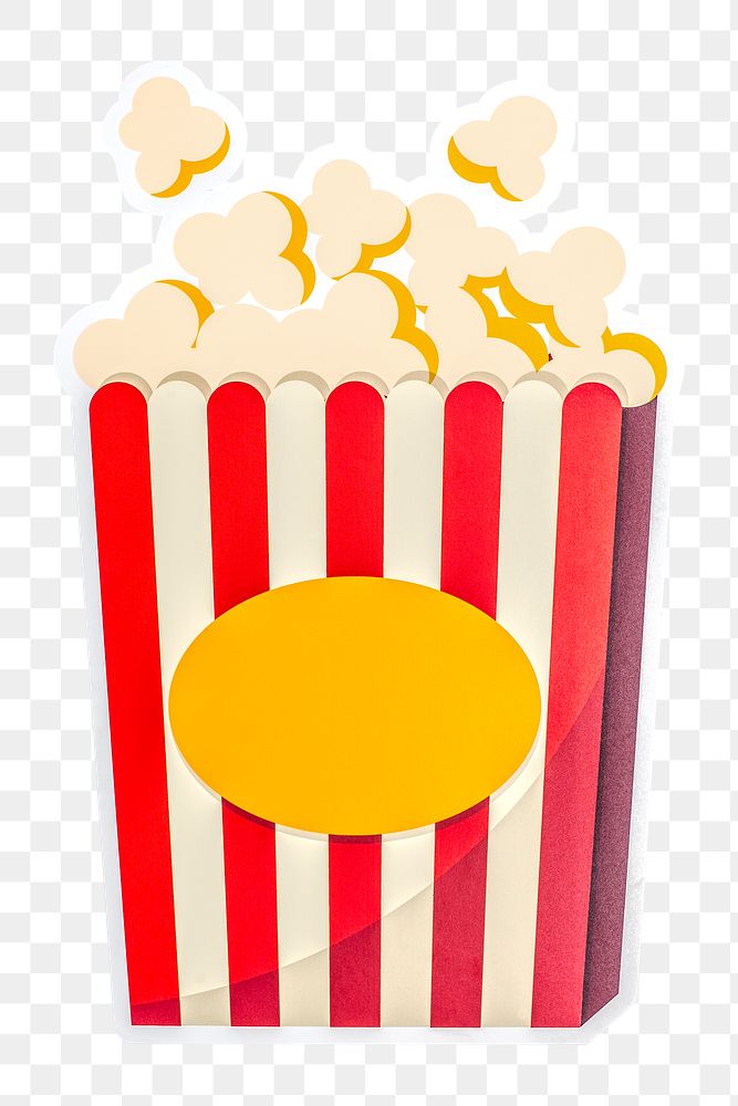 Movie popcorn icon design sticker | Premium PNG Sticker - rawpixel