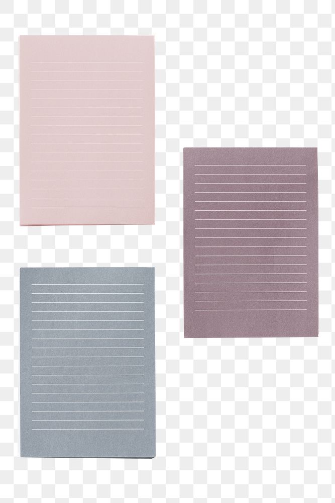 Pastel lined notepapers set transparent | Premium PNG Sticker - rawpixel