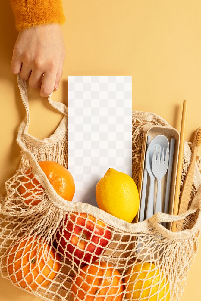 Reusable net bag full with fruits | Free PNG - rawpixel