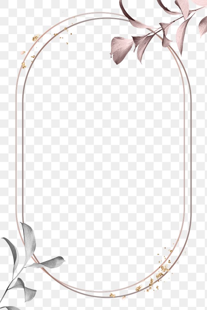 Oval copper frame with foliage | Free PNG - rawpixel