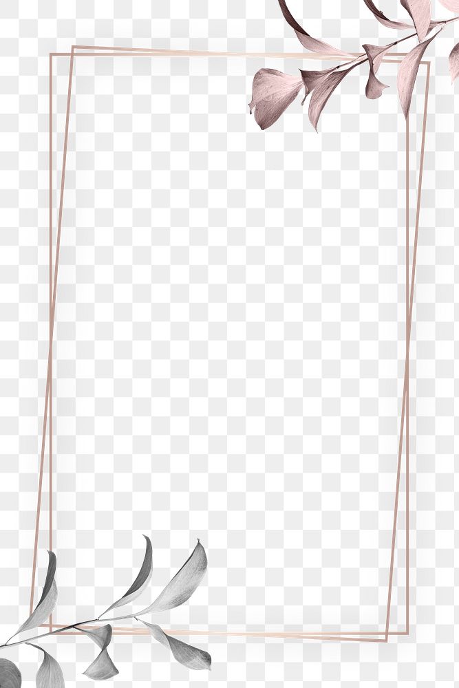 Rectangle copper frame with foliage | Free PNG - rawpixel