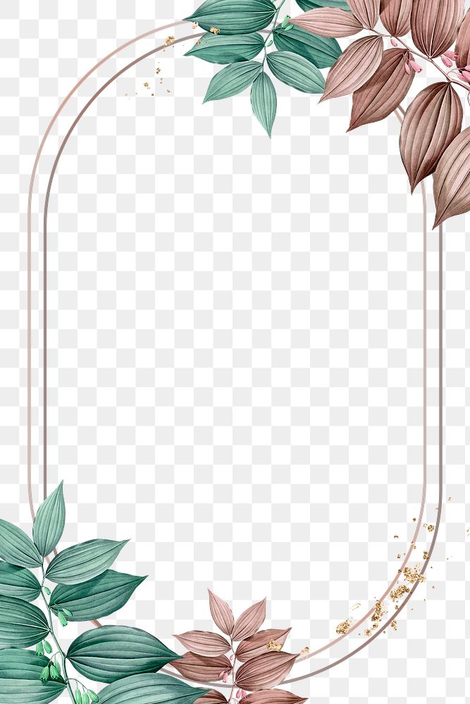 Oval copper frame with foliage | Premium PNG - rawpixel