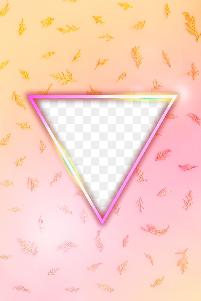 Neon glowing triangle frame design | Free PNG - rawpixel