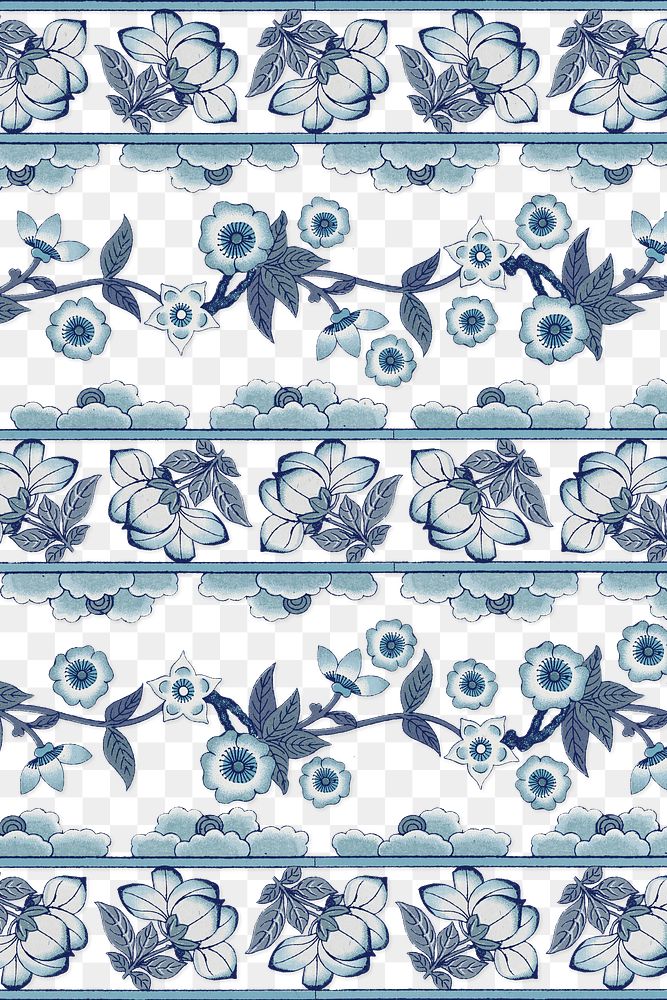 Navy blue floral patterned background | Premium PNG - rawpixel
