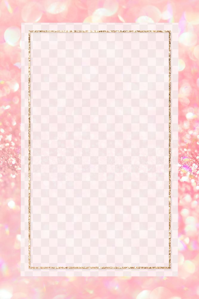 Rectangular frame on pink sequin | Free PNG - rawpixel