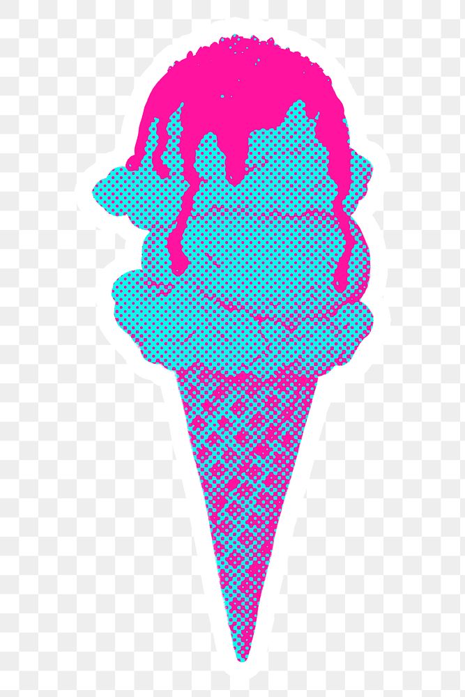 Hand drawn funky ice cream | Free PNG Sticker - rawpixel