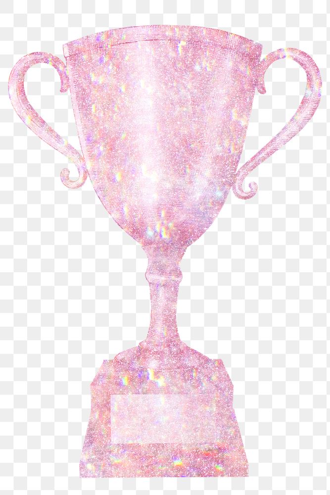 Pink holographic trophy design element | Premium PNG Sticker - rawpixel