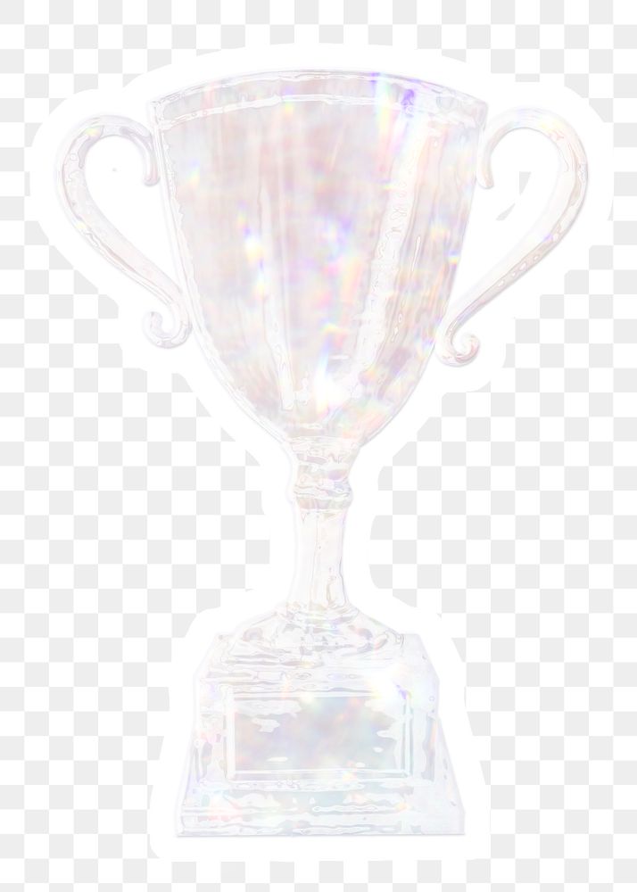 Silvery holographic trophy sticker with a white | Free PNG Sticker ...