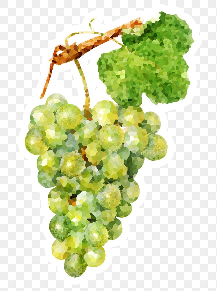 Green grapes crystallized style sticker | Free PNG Sticker - rawpixel