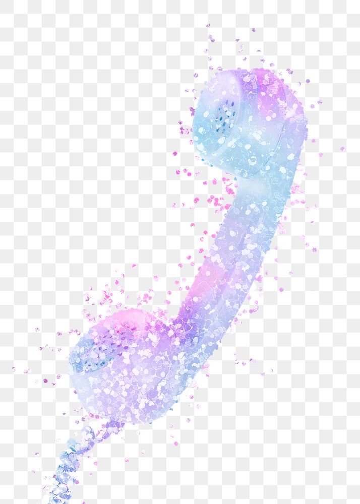 Glittery retro phone design element | Free PNG Sticker - rawpixel