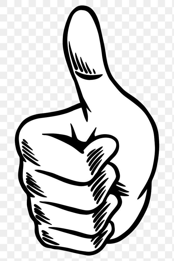 Thumbs up outline sticker overlay | Premium PNG Sticker - rawpixel