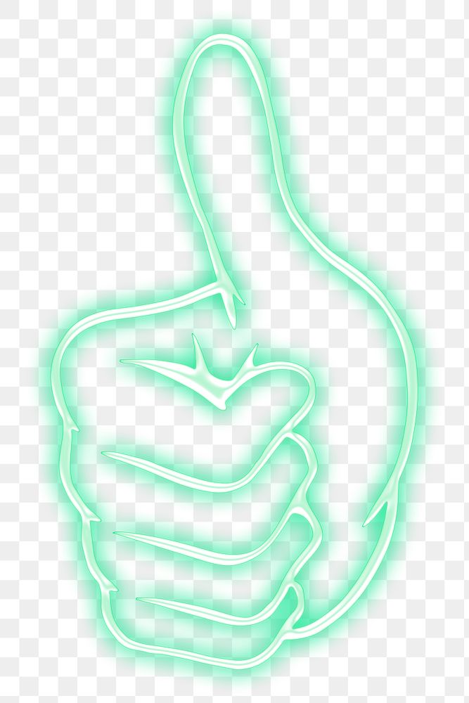 Neon green thumbs up sticker | Premium PNG Sticker - rawpixel
