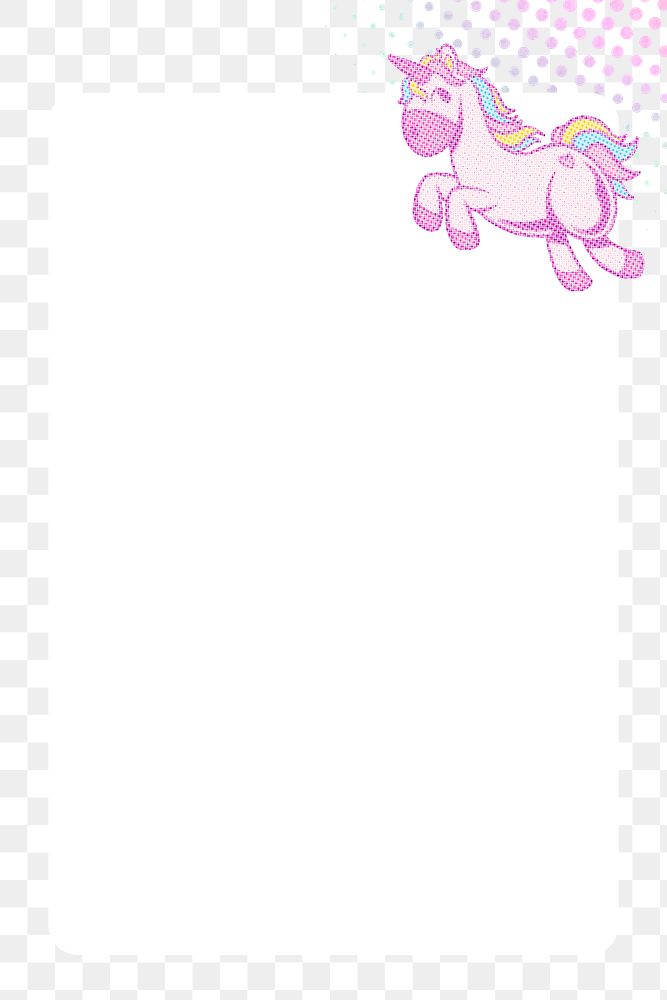 Rectangle frame pink unicorn design | Free PNG - rawpixel