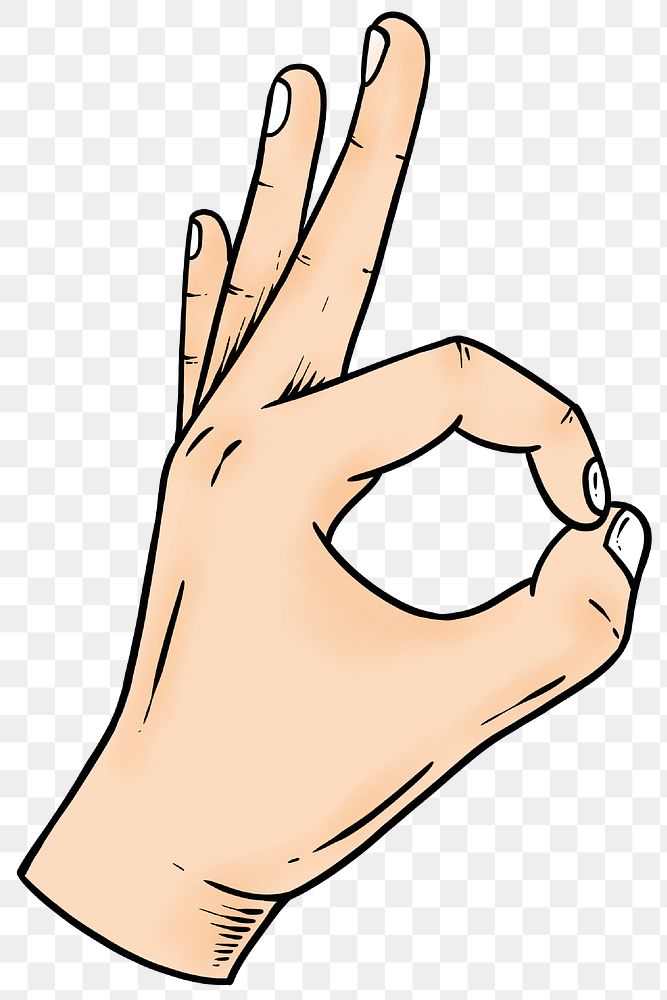 Ok hand sign drawing design | Free PNG Sticker - rawpixel