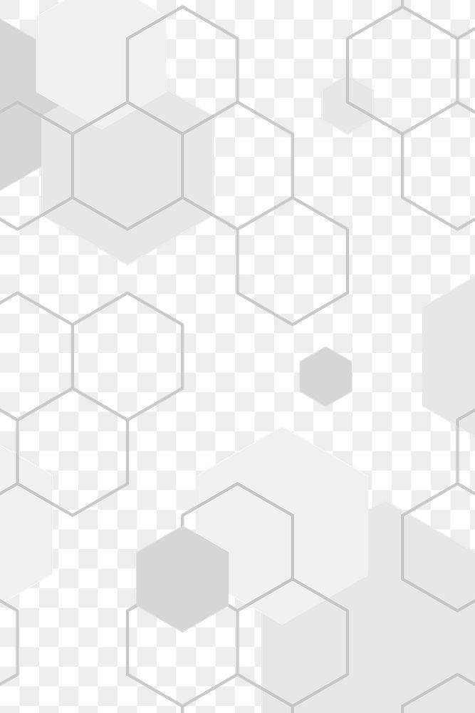 Gray hexagon pattern design element | Premium PNG - rawpixel