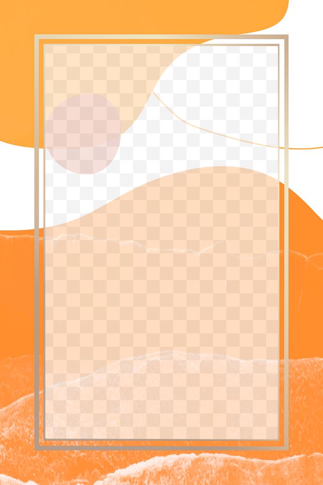 PNG Gold frame on orange | Free PNG - rawpixel