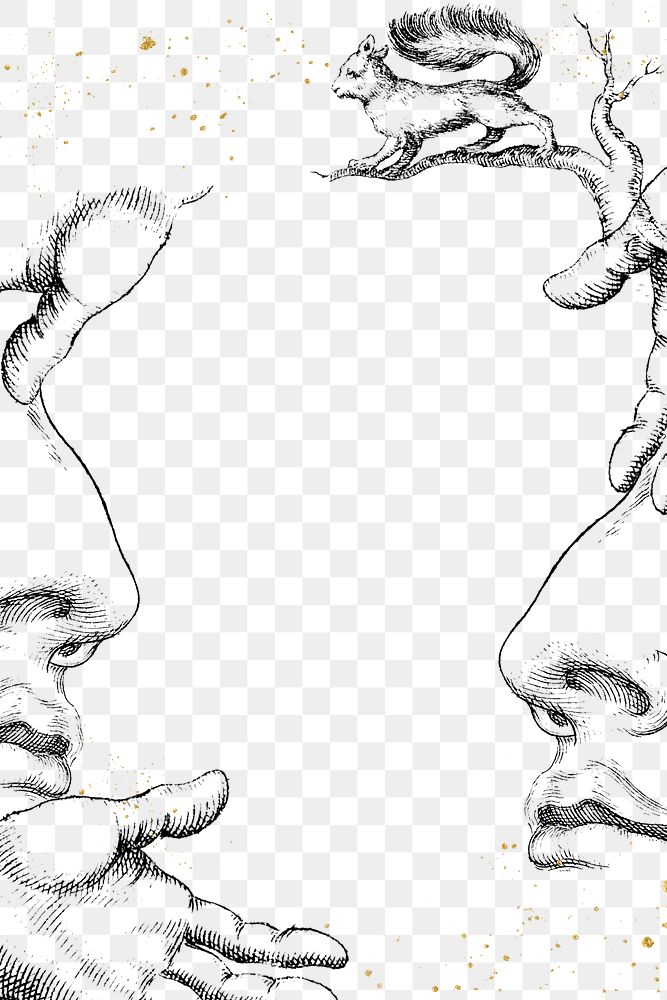 Line art face frame png | Free PNG - rawpixel