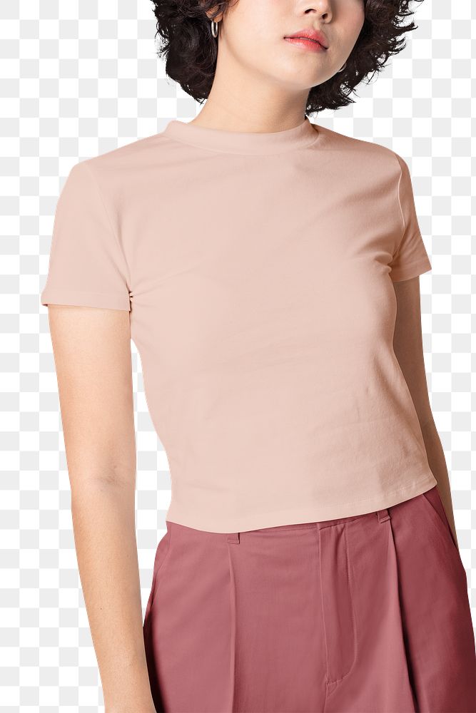 Png women’s pink crop top | Free PNG Sticker - rawpixel