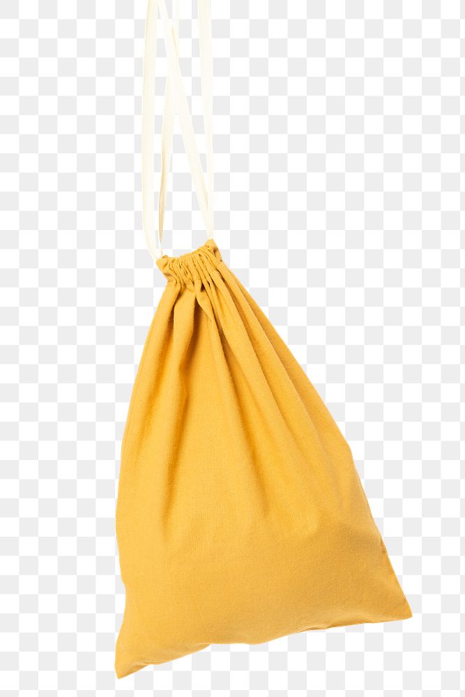 Png yellow drawstring bag mockup | Free PNG Sticker - rawpixel