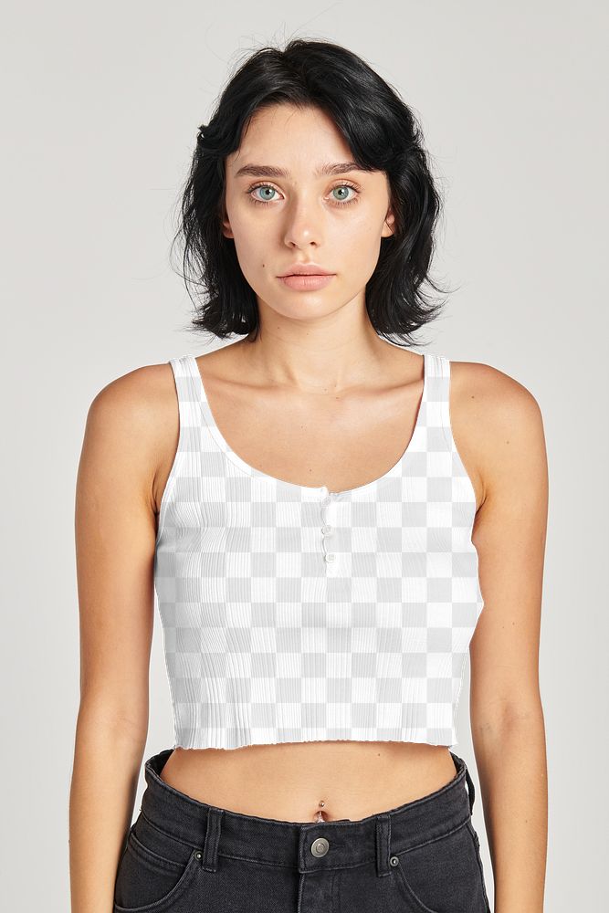 Png women's white crop top | Free PNG - rawpixel