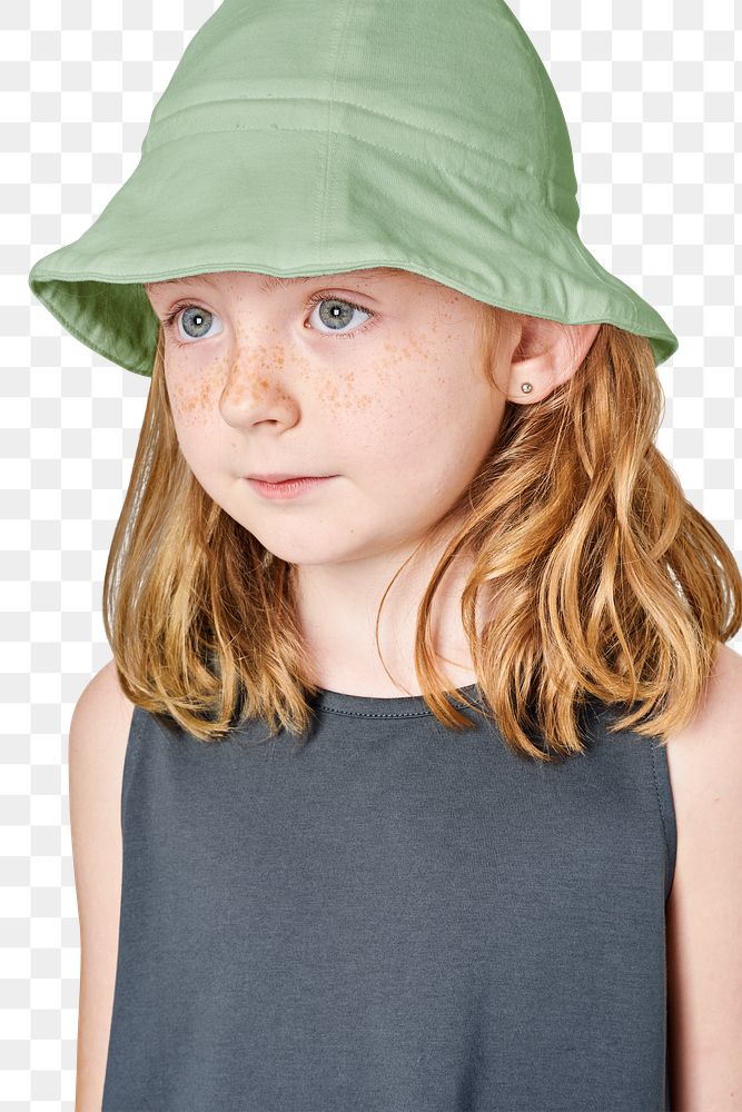 Girl wearing bucket hat png | Free PNG Sticker - rawpixel