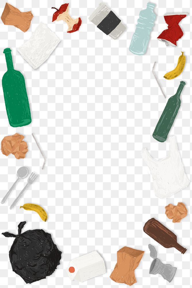 Png garbage and waste border | Free PNG - rawpixel