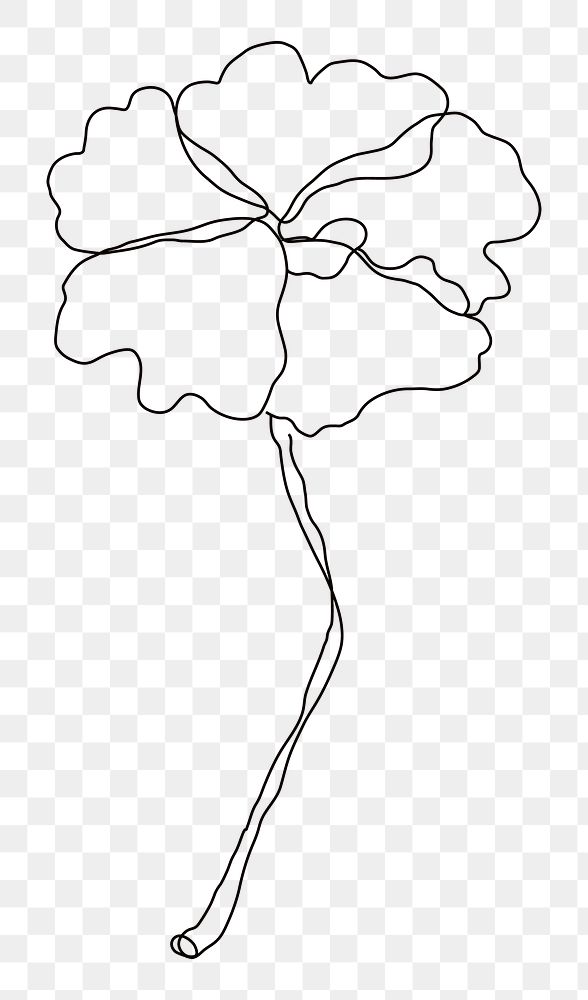 Png flower single line in hand | Premium PNG Sticker - rawpixel