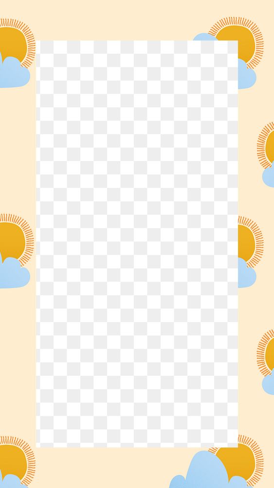 Cute frame png, sun pattern | Free PNG - rawpixel