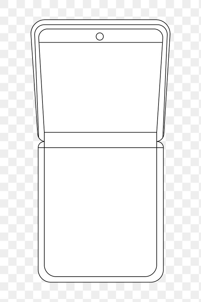White foldable phone png outline | Free PNG Sticker - rawpixel