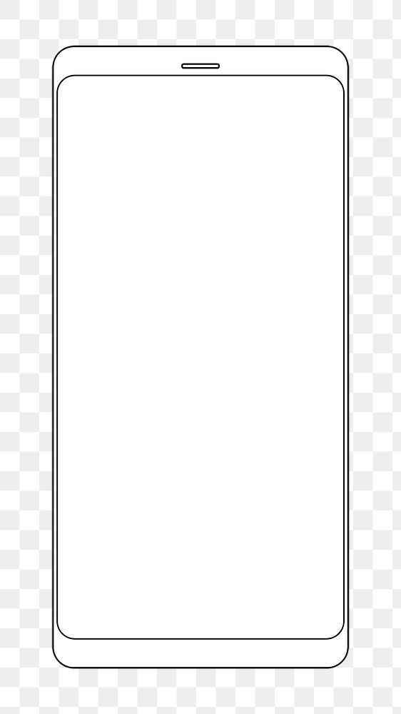 Smartphone png outline sticker, clipart | Free PNG Sticker - rawpixel