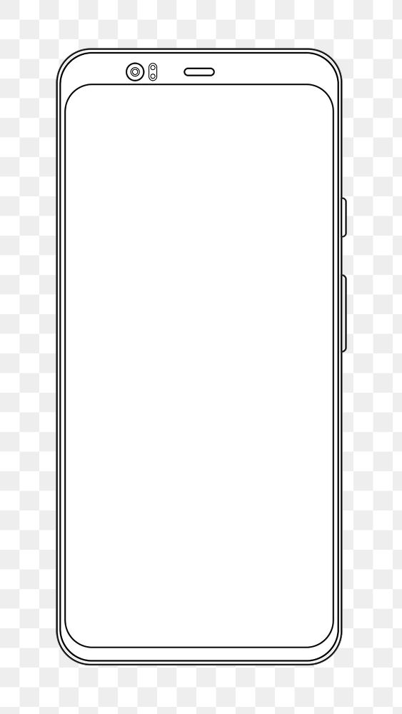 Phone png outline sticker, clipart | Free PNG Sticker - rawpixel