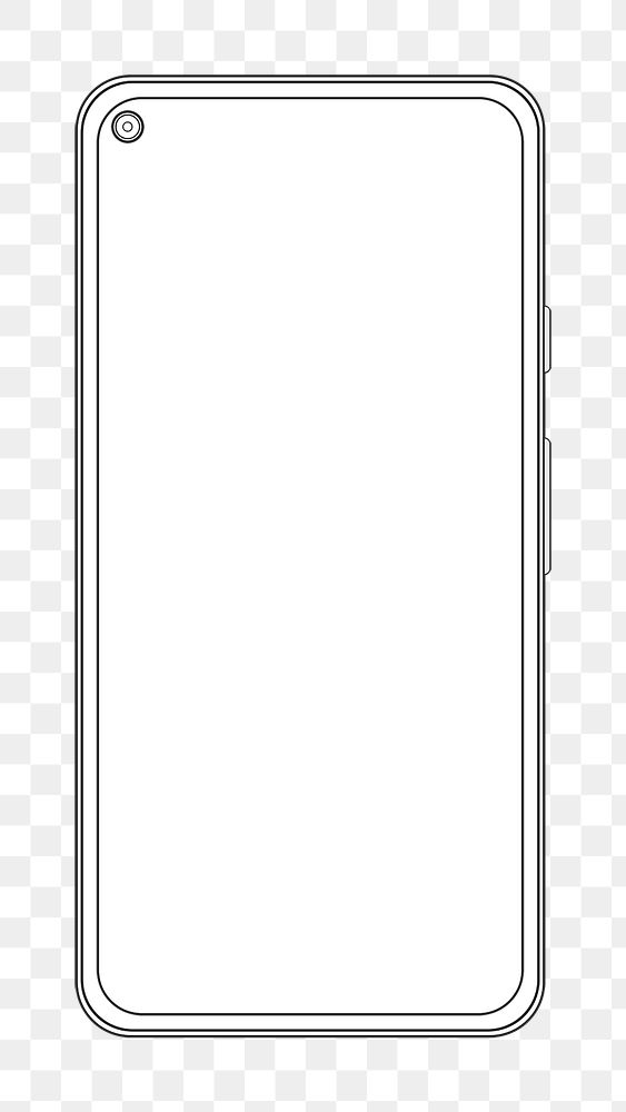 Mobile phone png outline sticker, | Free PNG Sticker - rawpixel