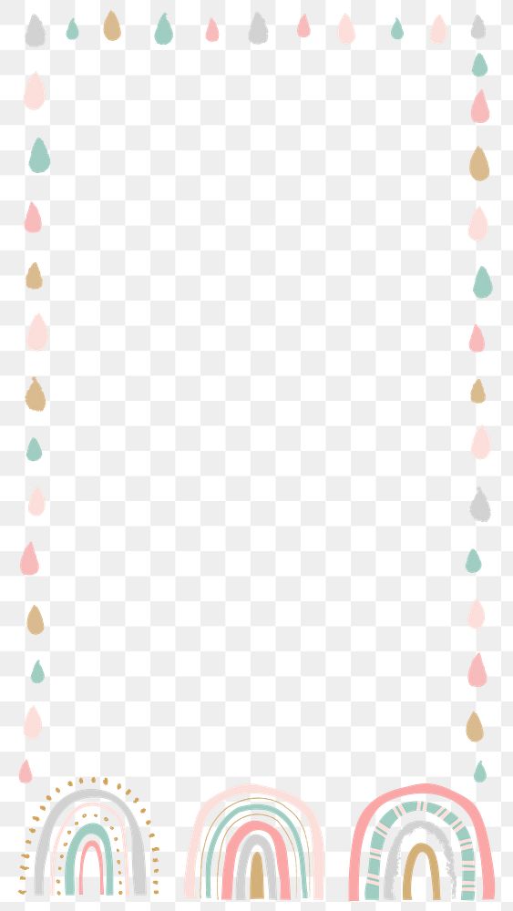 Rainbow frame PNG clipart, doodle | Free PNG - rawpixel