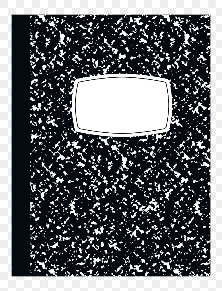 Black terrazzo notebook png marble | PNG Sticker - rawpixel