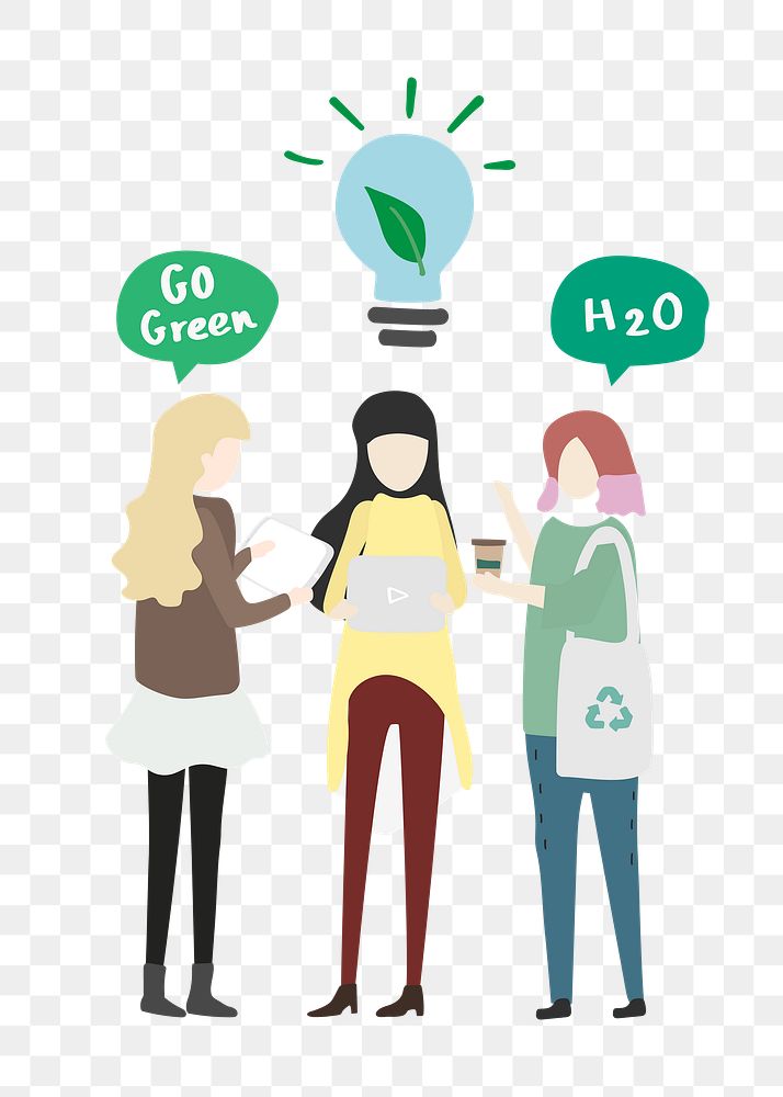Environmentalists having conversation png clipart, | Premium PNG - rawpixel